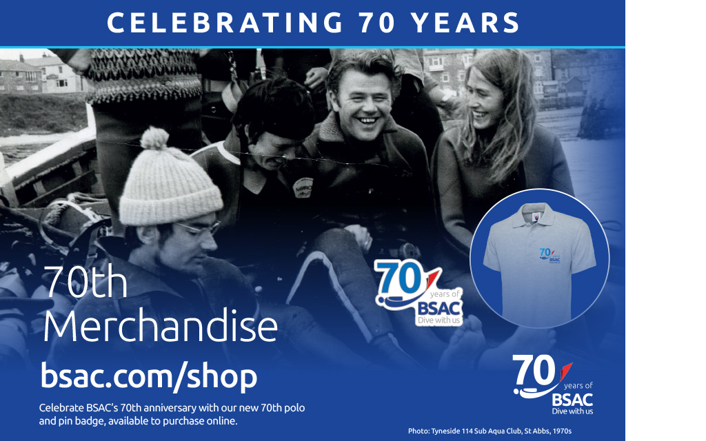 BSAC 70th anniversary merch now online - British Sub-Aqua Club